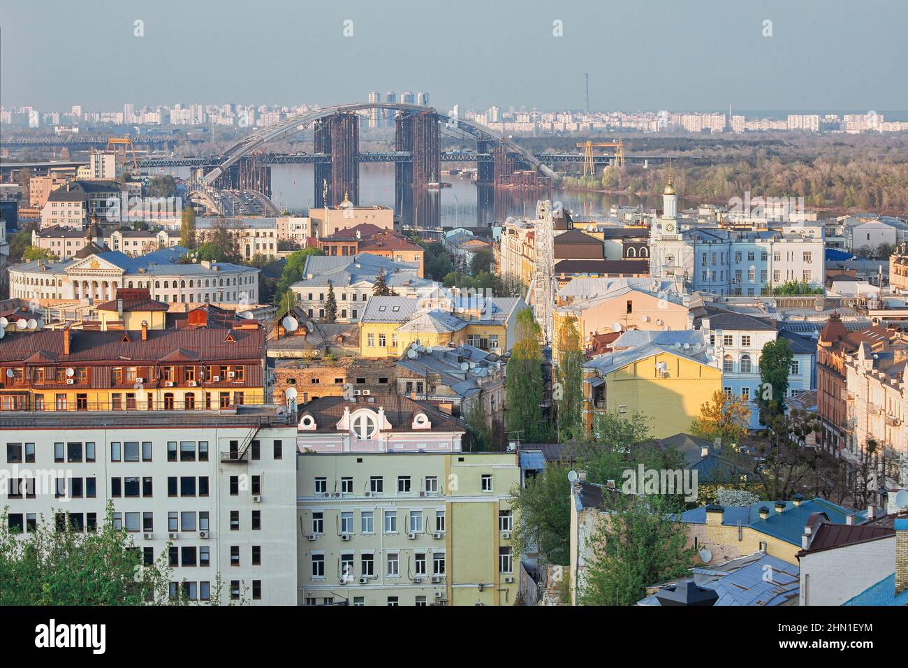 Aerial vew to Podil district of Kiev, Ukraine Stock Photo - Alamy