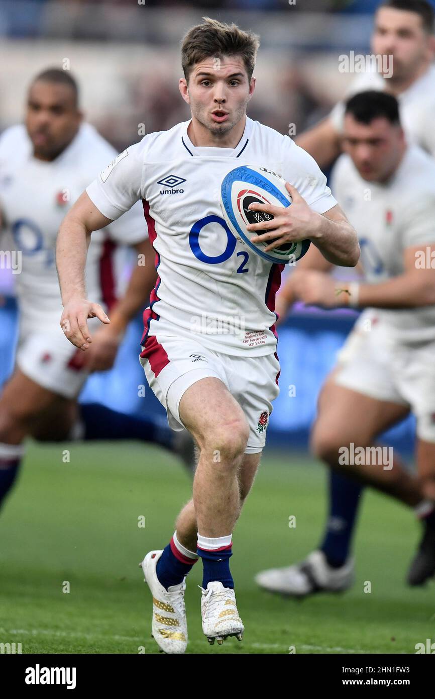 Rome, Italy. 13th Feb, 2022. Harry Randall of England during the Six ...