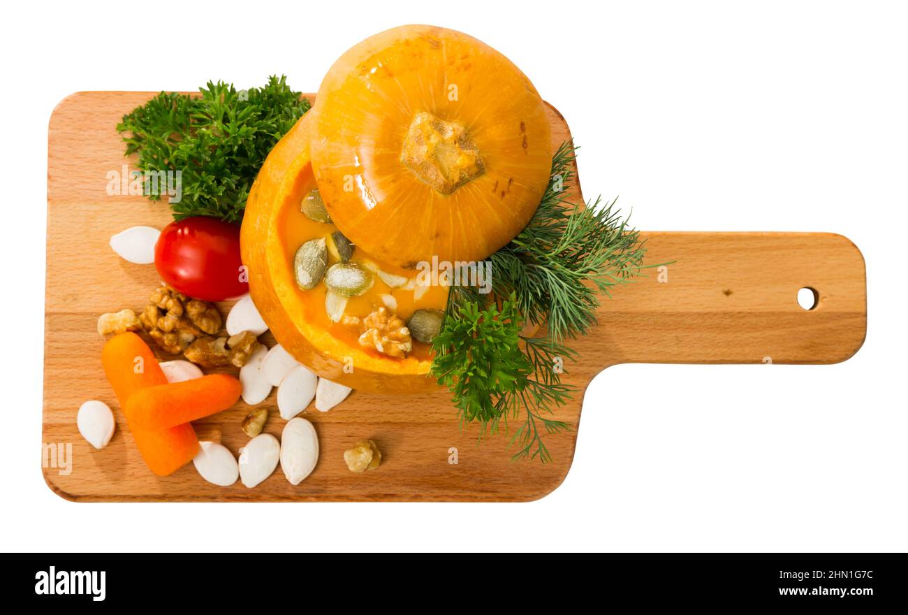 Vegan pumpkin soup seeds Cut Out Stock Images & Pictures - Alamy