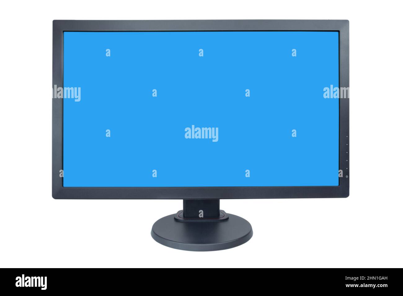 Computer monitor isolated on white, blue screen Stock Photo - Alamy