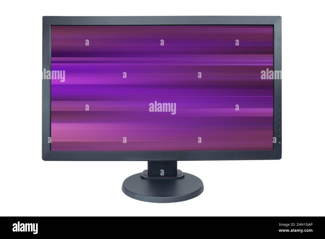 Computer monitor isolated on white with screensaver running Stock Photo ...