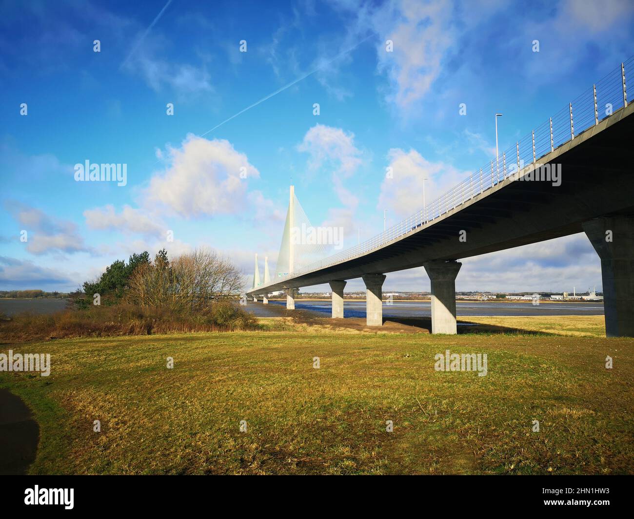 Mersey Gateway cable-stayed bridge in Runcorn, United Kingdom Stock ...