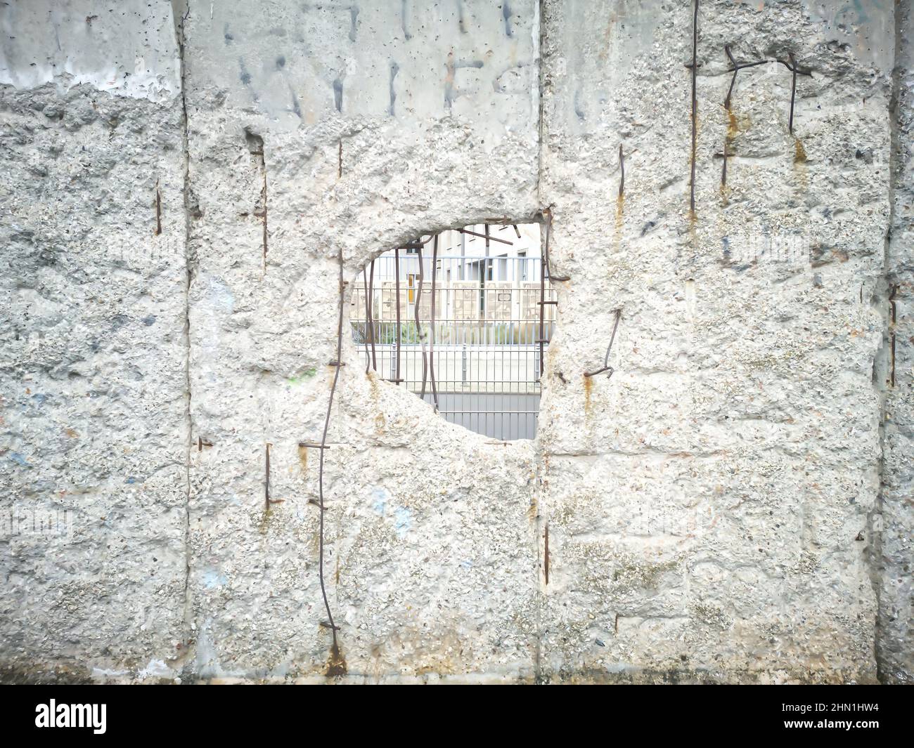 Closeup of the Remains of the Berlin Wall in Berlin, Germany at the ...