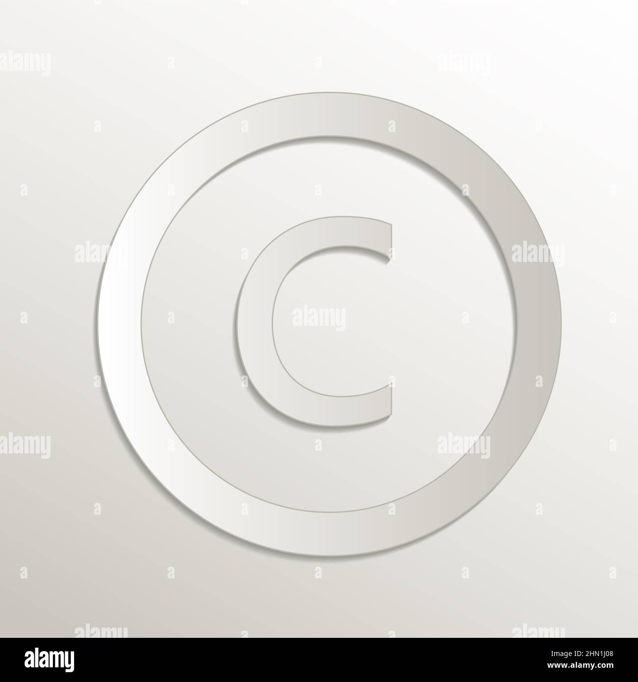 Copyright symbol, letter c icon, card paper 3D natural raster Stock ...