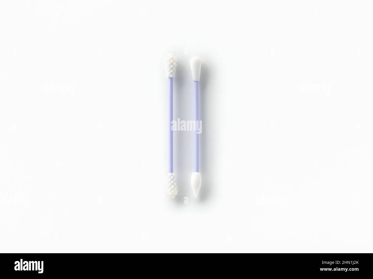 Flat lay top view reusable silicone swab buds on white background Stock ...