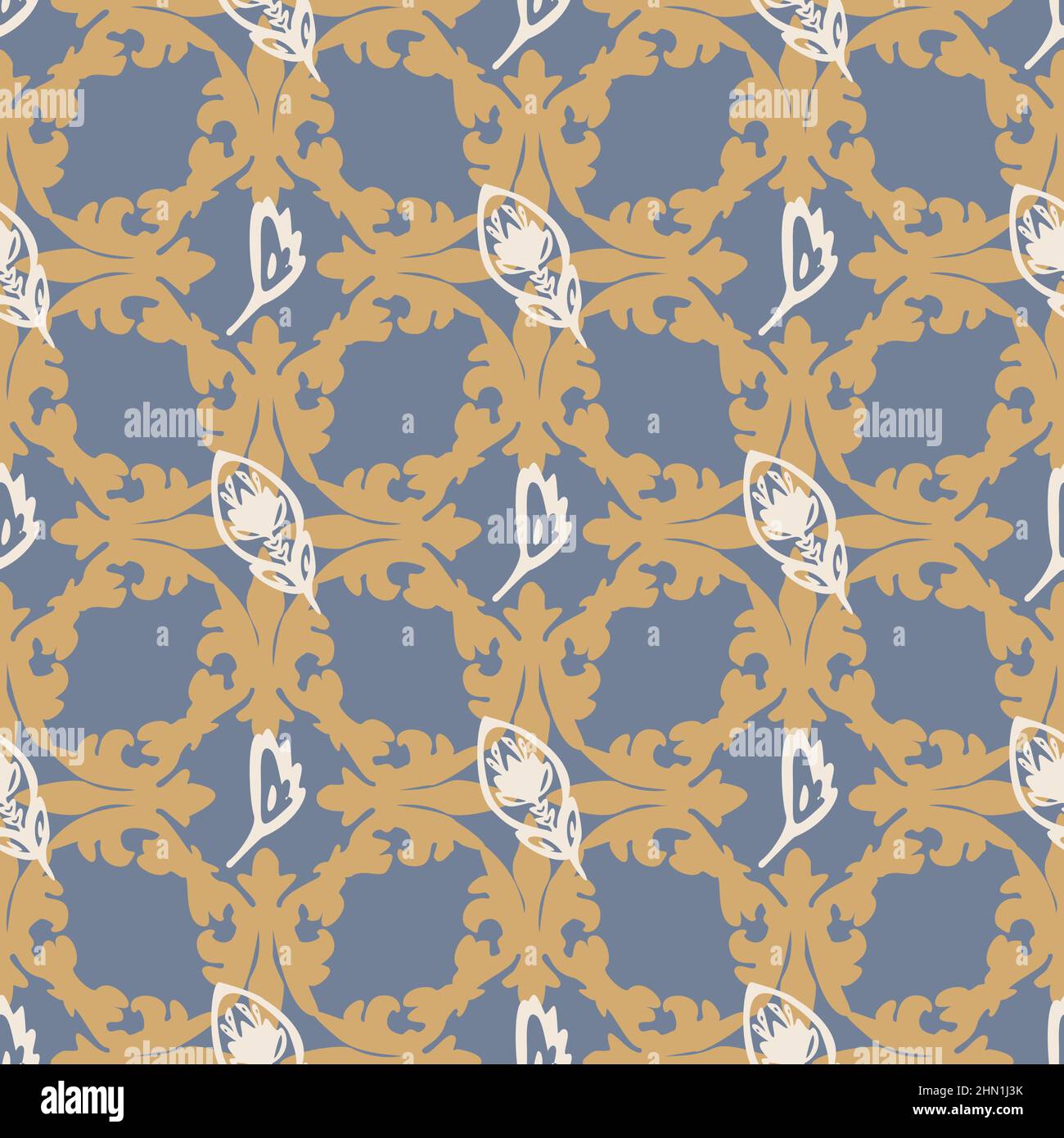 French fleur de lis royal lily seamless pattern. Farmhouse cottage ...