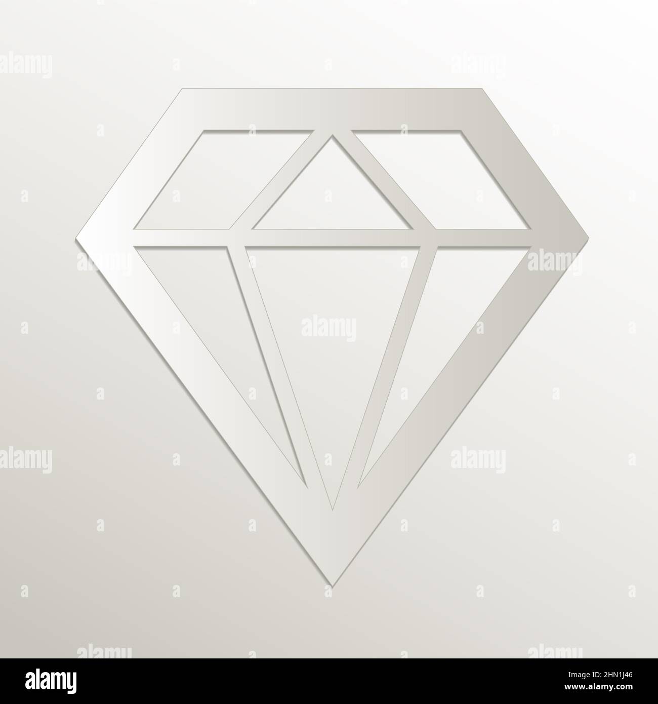 Diamond symbol icon, card paper 3D natural raster Stock Photo - Alamy