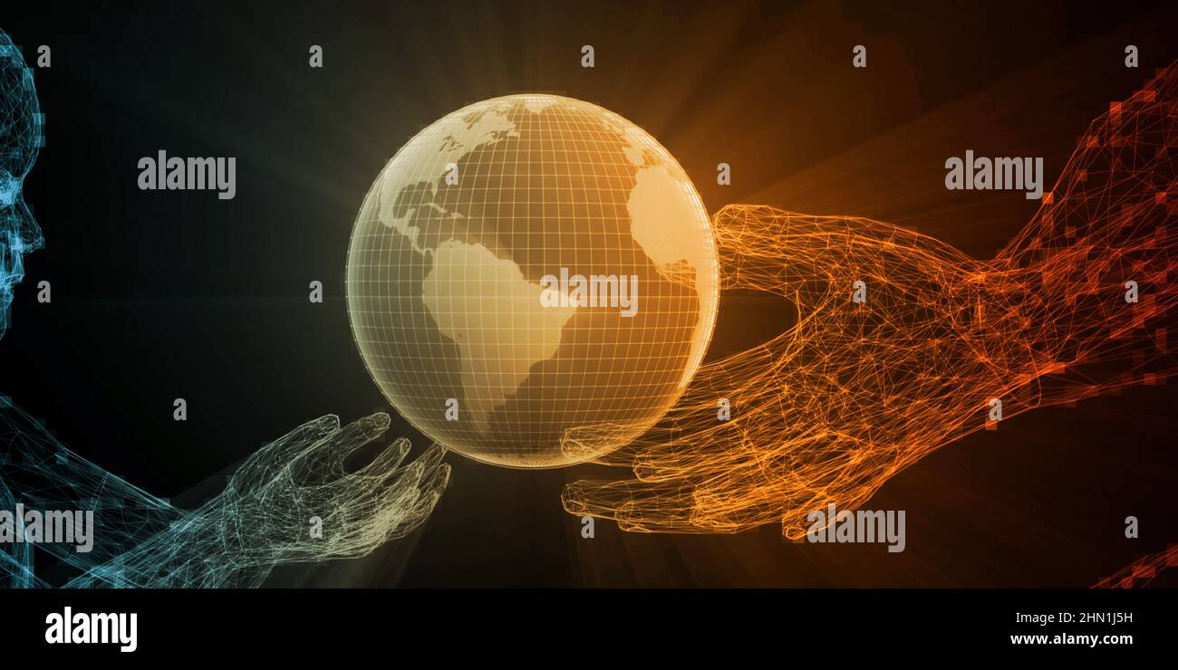 International Company with Technology Background as Art Stock Photo - Alamy