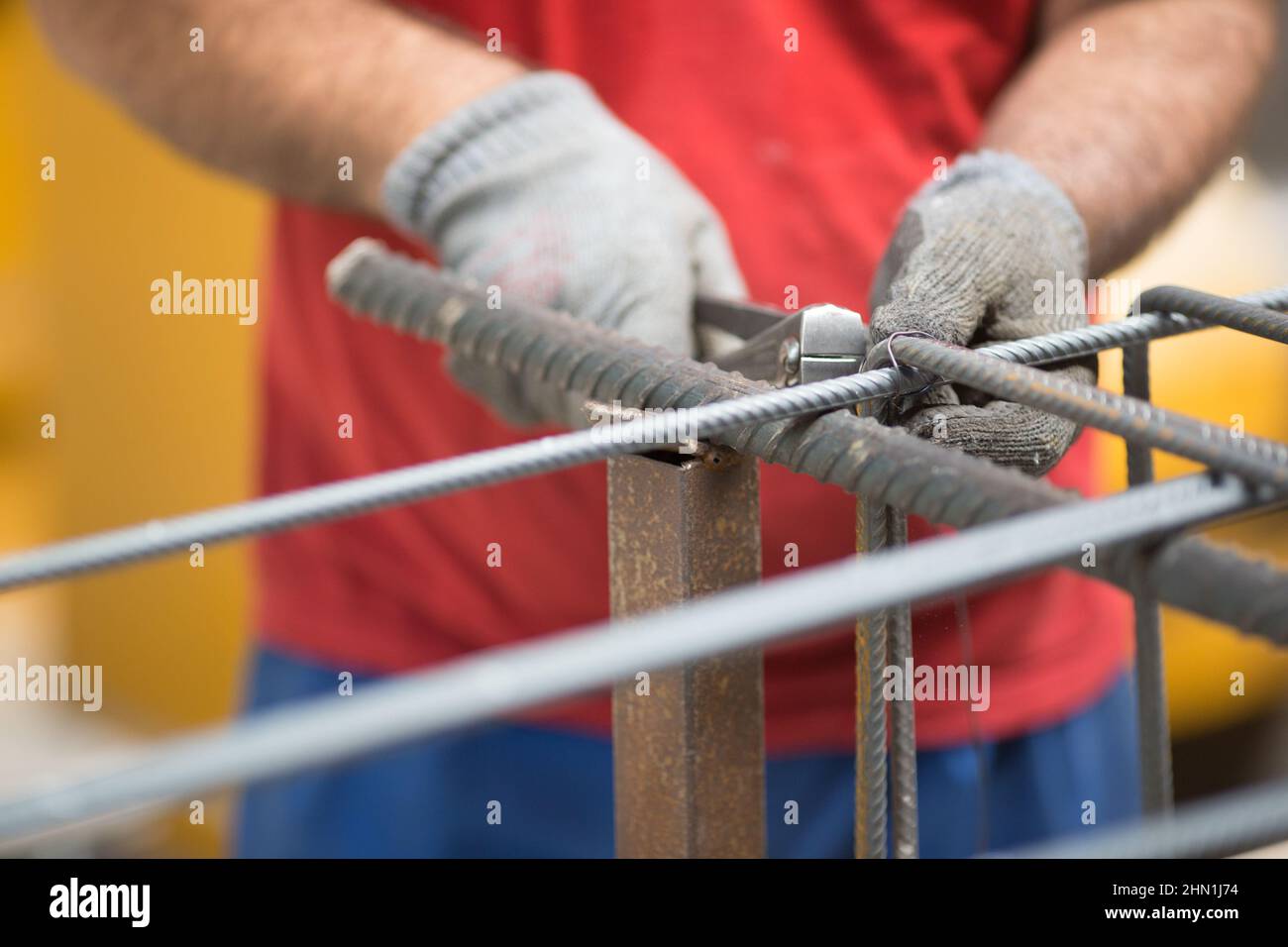 Steel and iron wire. Working with heavy metals. Steel mill industry ...