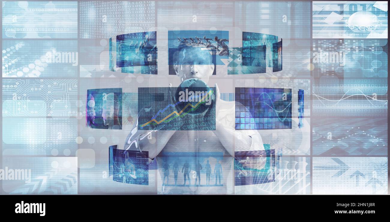 Business Technology Background with Futuristic Creative Abstract Stock ...