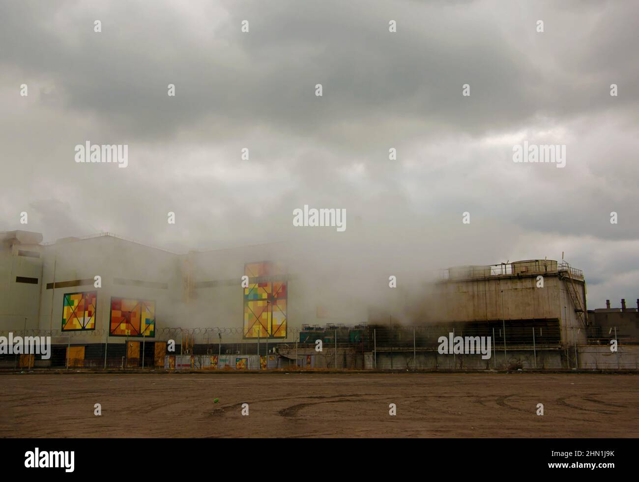 Poor environment in city. Environmental disaster. Harmful emissions ...