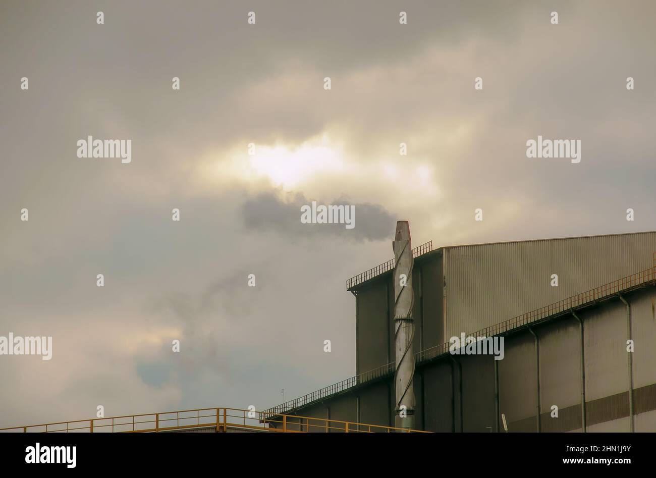 Poor environment in city. Environmental disaster. Harmful emissions ...