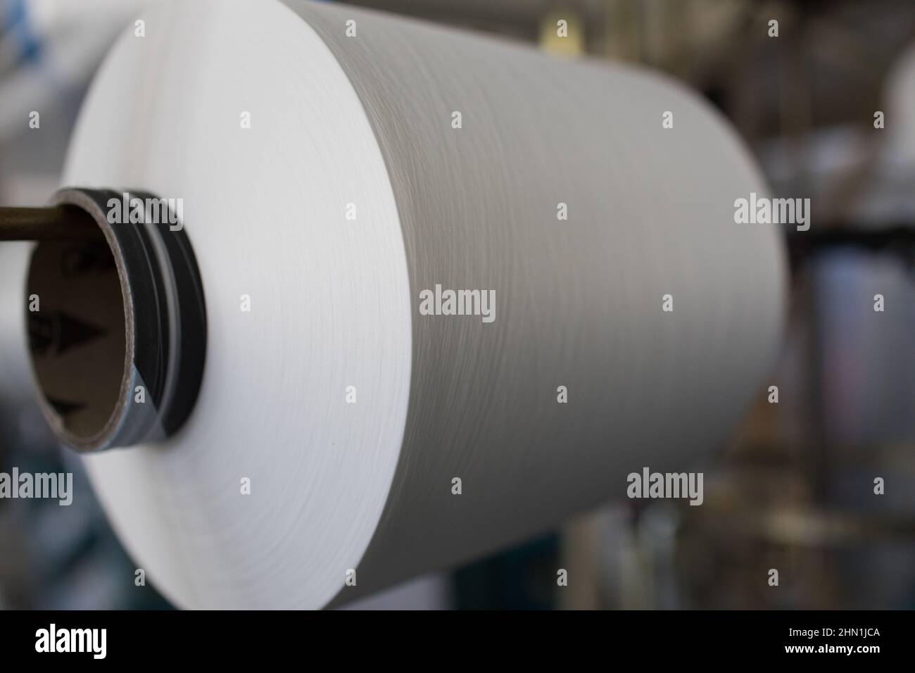 Working process at socks production industry. Factory and production ...