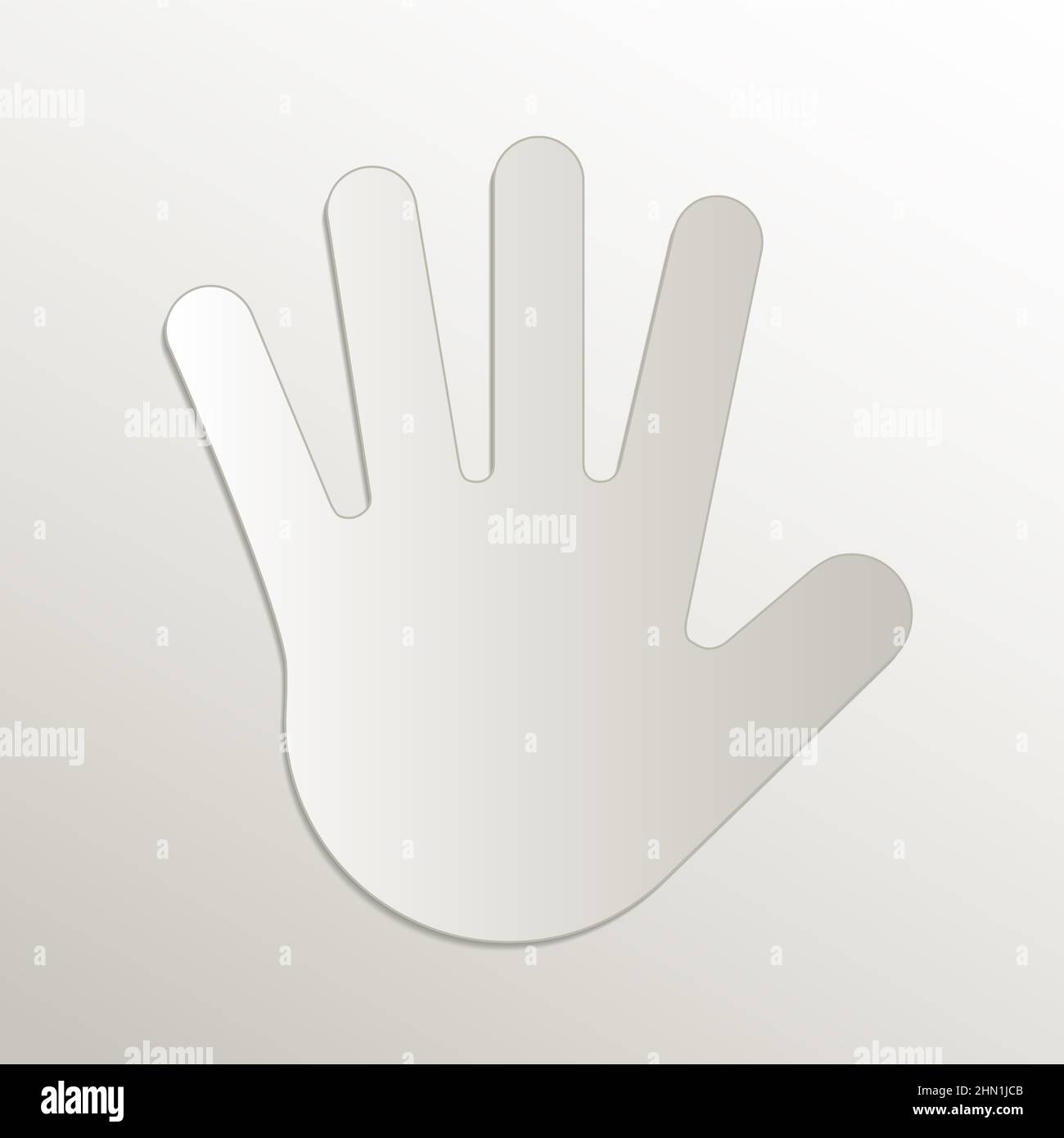 Hand symbol icon, card paper 3D natural raster Stock Photo - Alamy