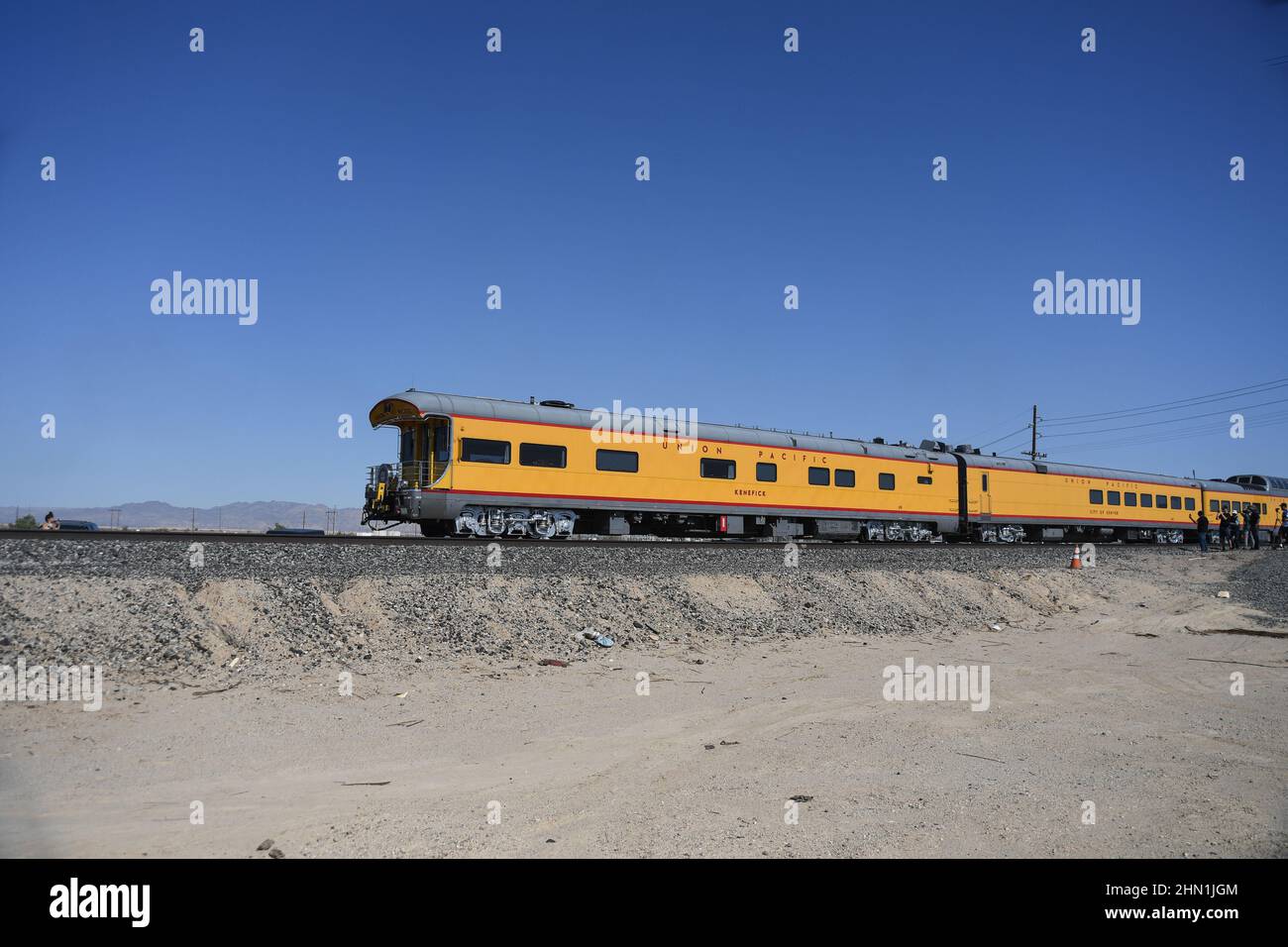 Tail end of Union Pacific's heritage fleet departs Niland, California ...