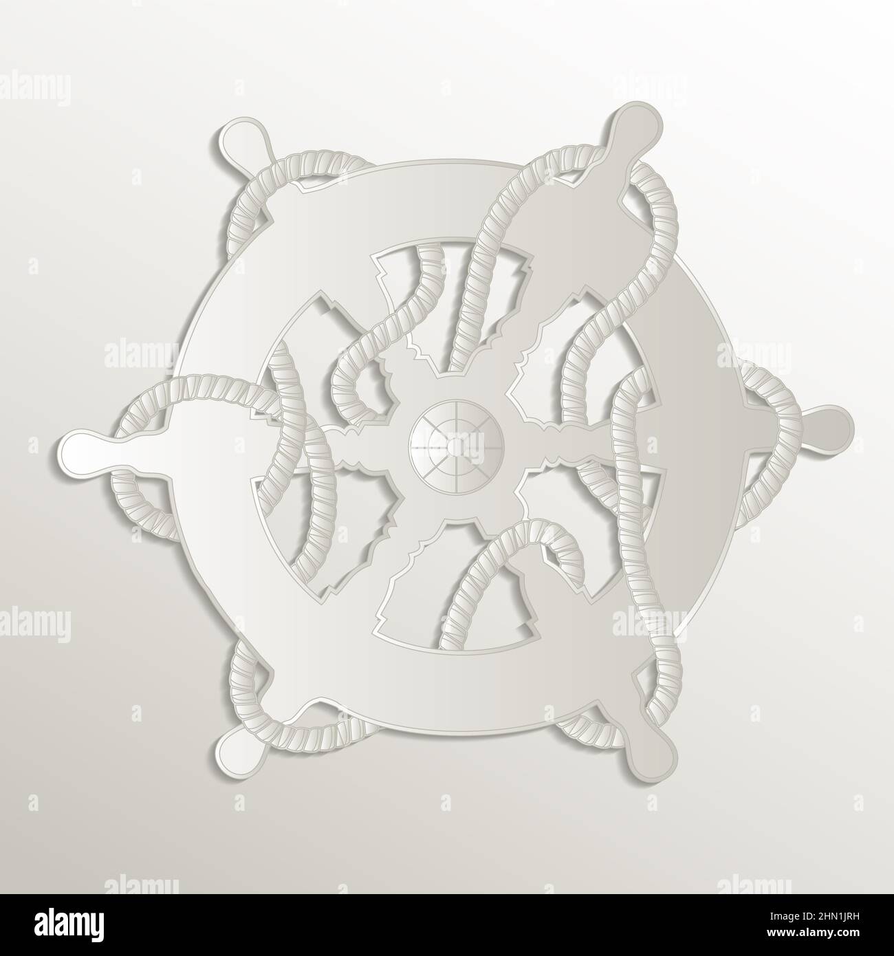 Rudder icon, card paper 3D natural raster Stock Photo - Alamy