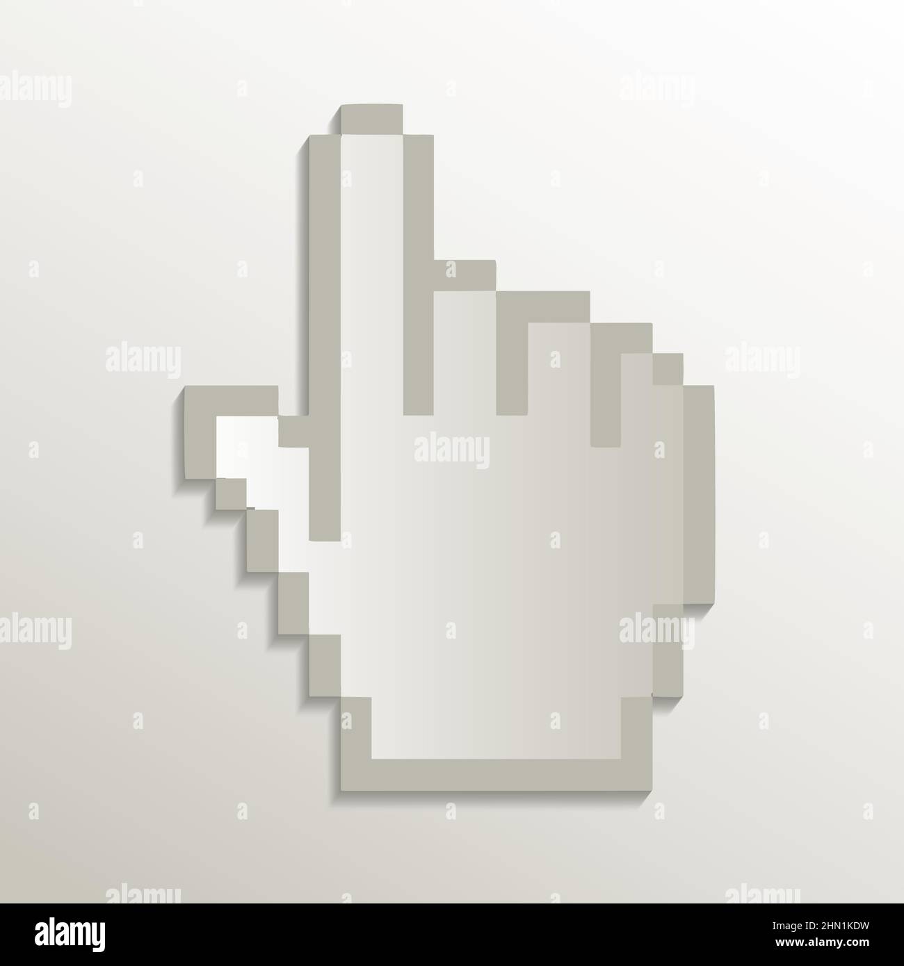 Hand pointer icon, card paper 3D natural vector Stock Vector Image ...