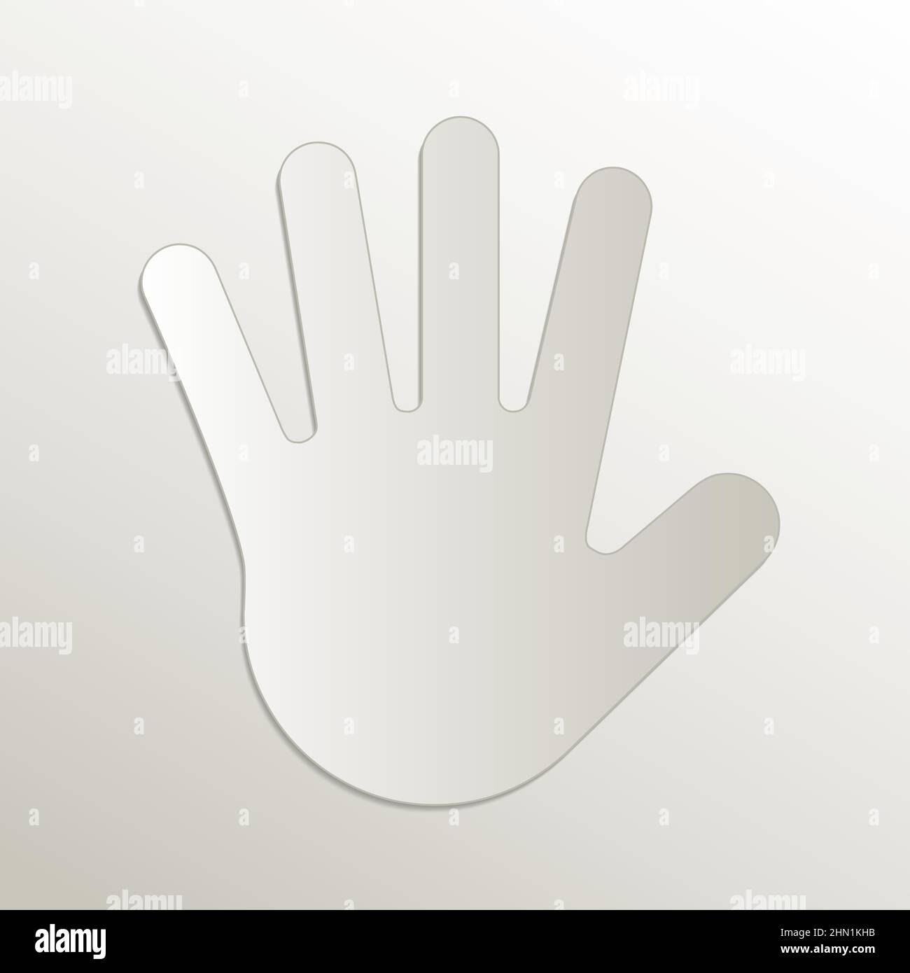 Hand symbol icon, card paper 3D natural vector Stock Vector Image & Art ...