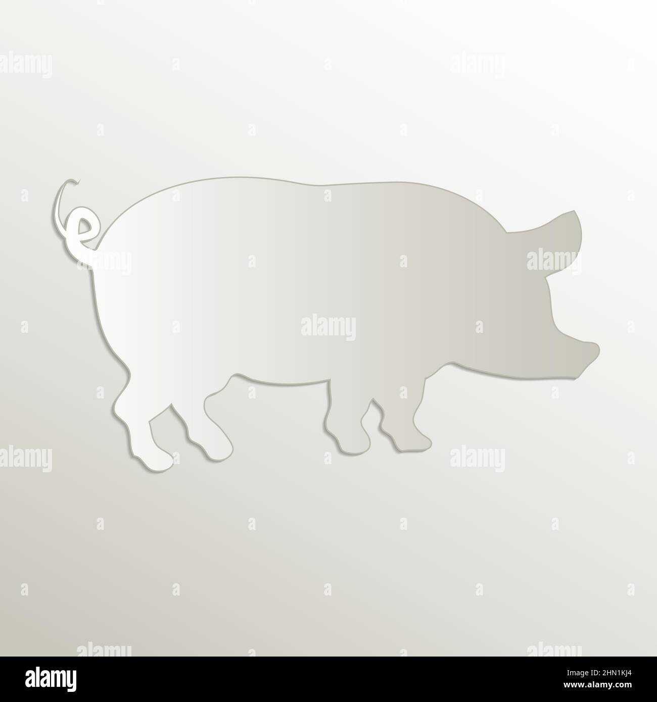 Pig symbol icon, card paper 3D natural vector Stock Vector Image & Art ...