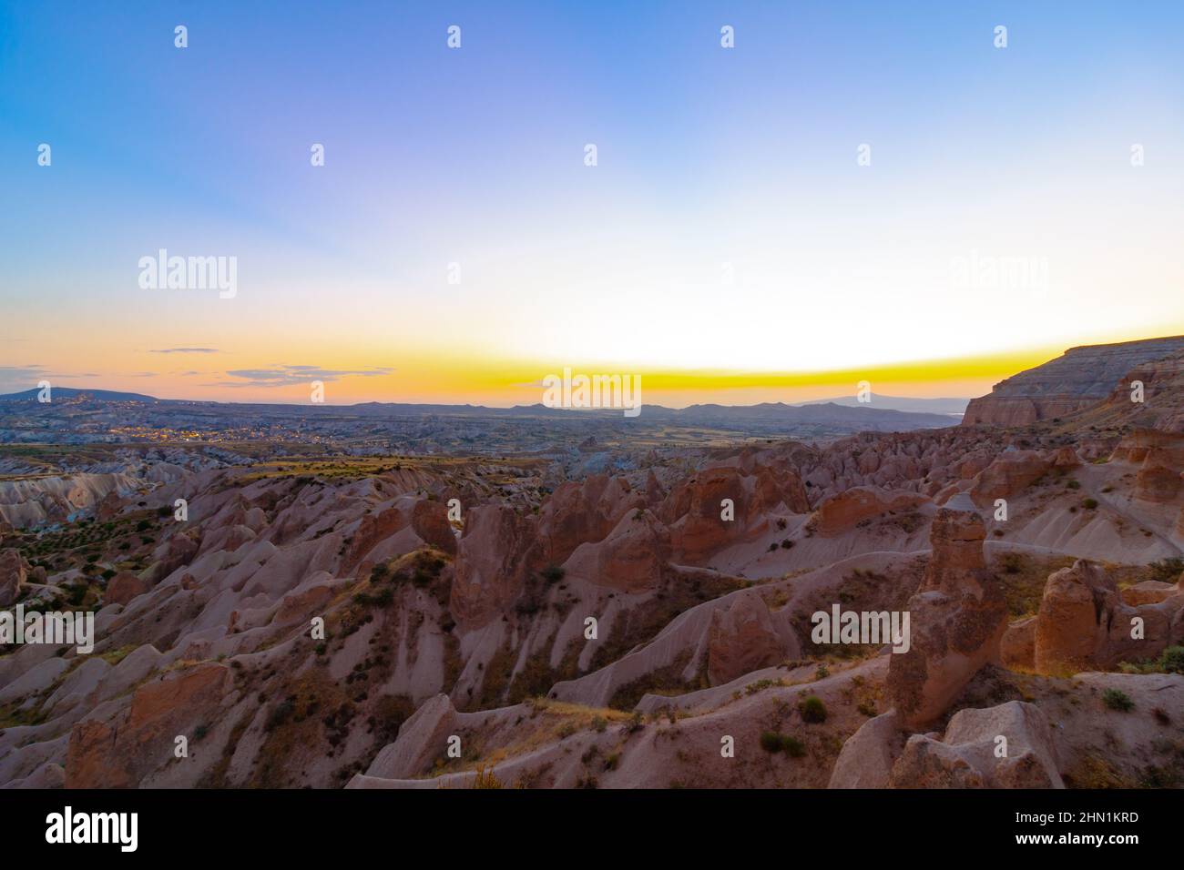 Cappadocia. Sunset view in Cappadocia from Kizilcukur Valley. Travel to ...
