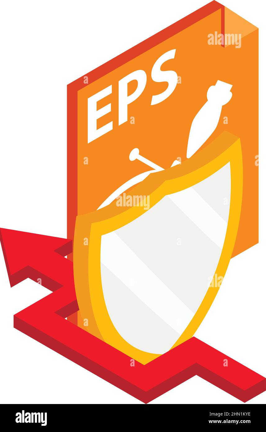 Hacking concept icon isometric vector. Arrow bypassing shield, eps file ...