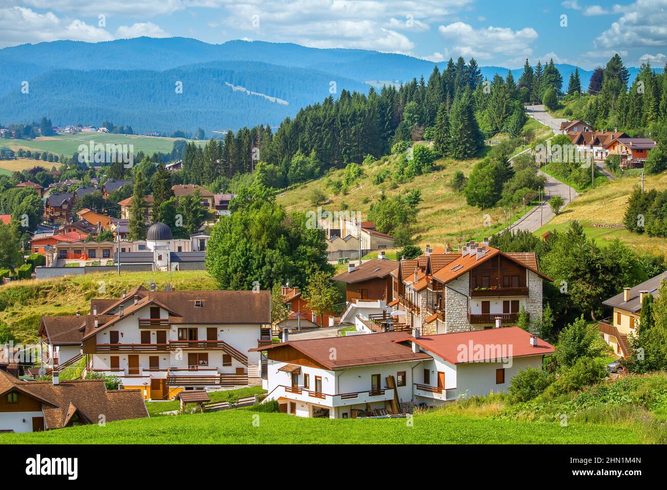 Panoramic view to the town of Gallio, Vicenza, Italy Stock Photo - Alamy