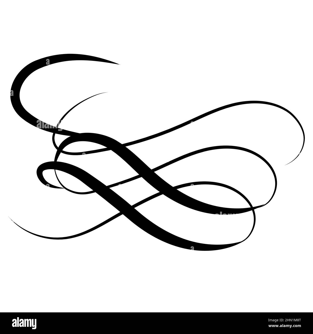 Underline handwritten curved stroke calligraphy lettering element, hand ...