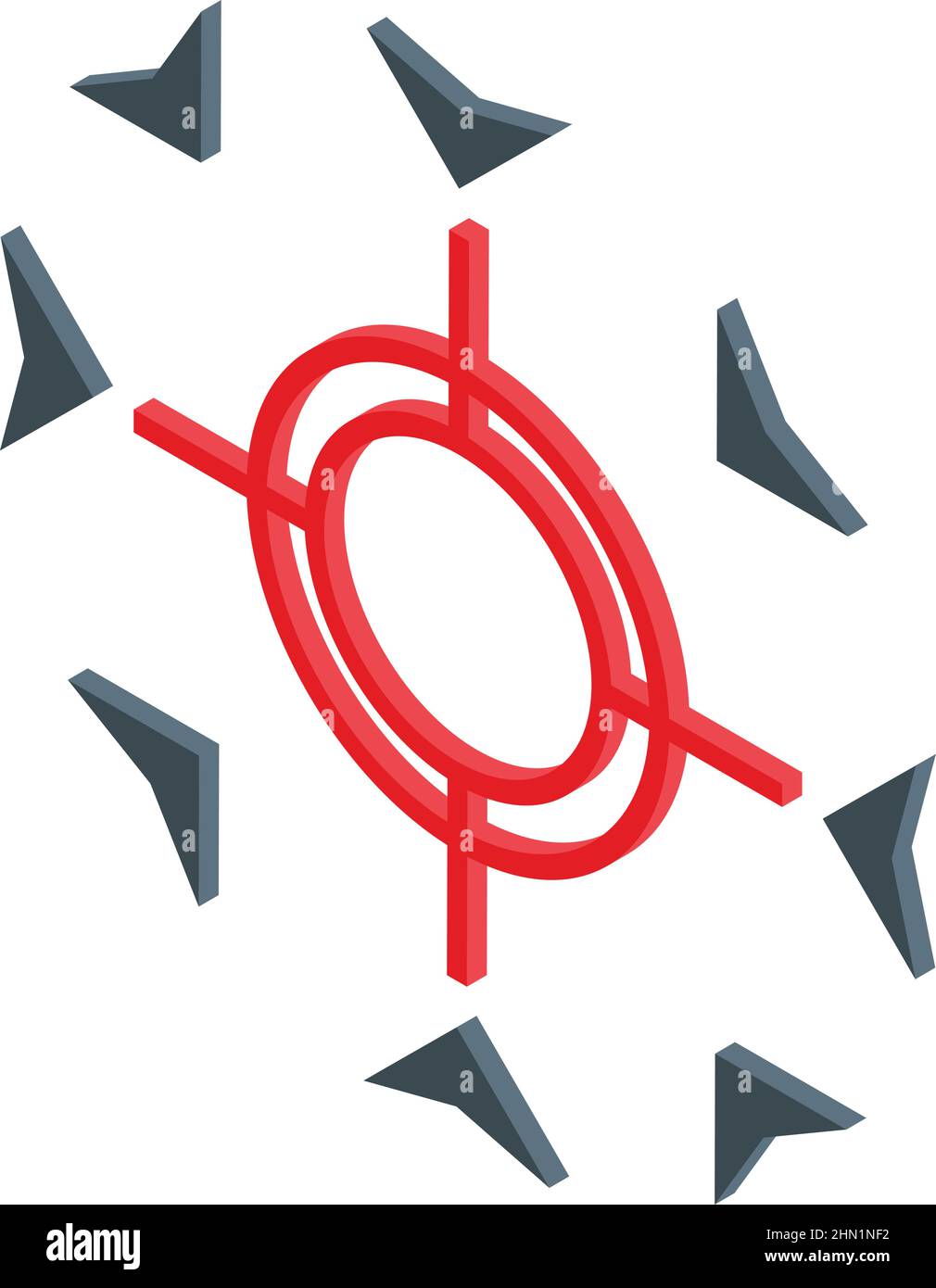 Brain target icon isometric vector. Focus zen. Mind goal Stock Vector ...