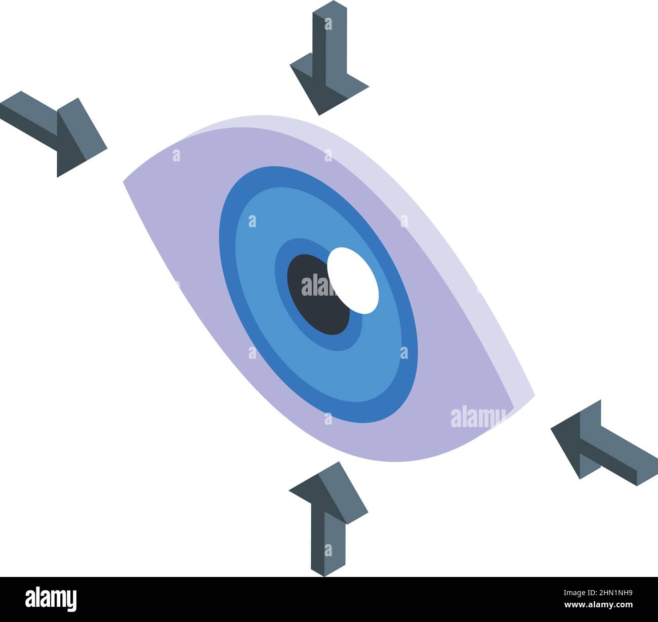 Eye concentration icon isometric vector. Focus brain. Zen goal Stock ...