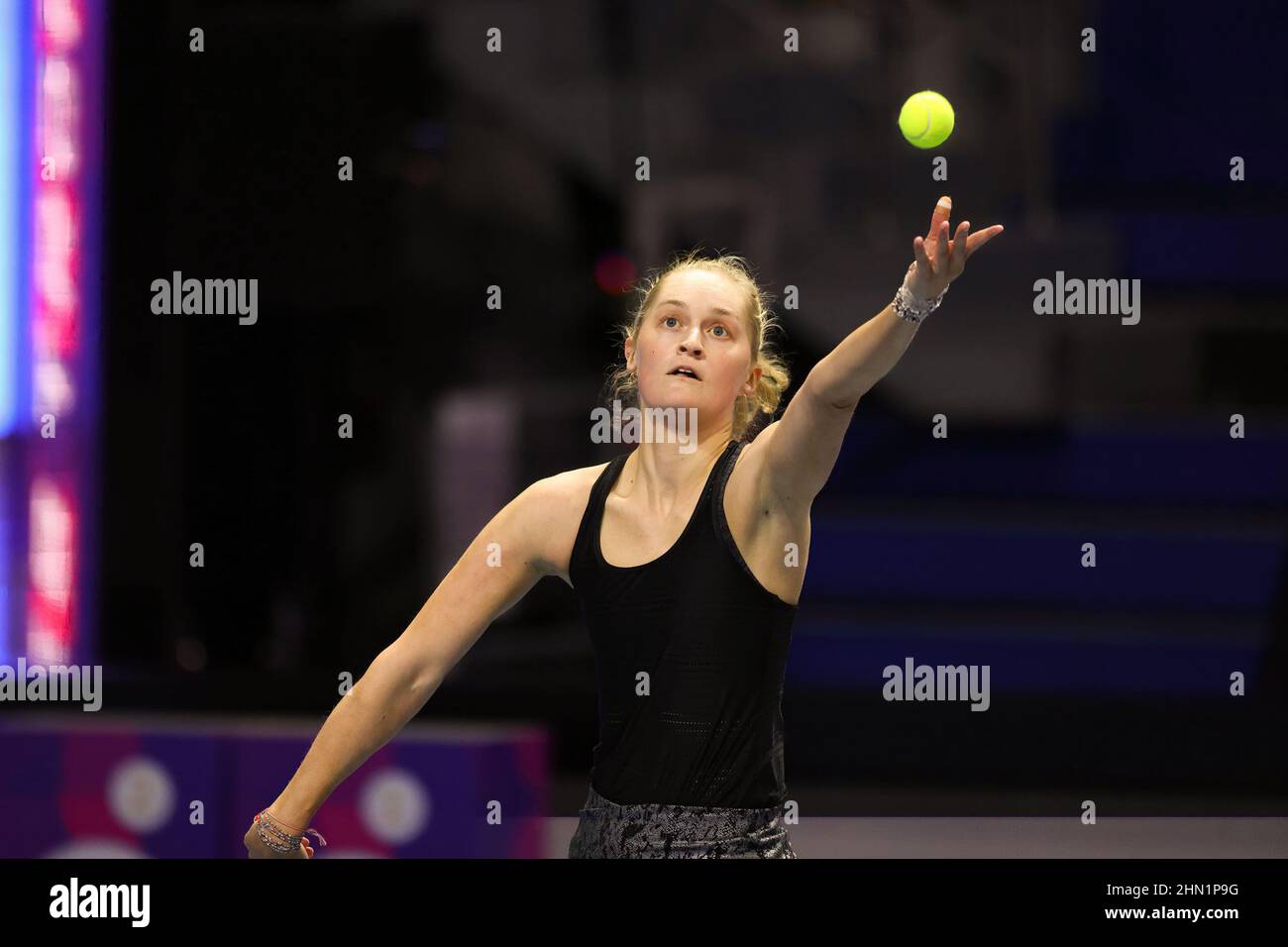 Erin Routliffe of New Zealand in action during the St. Petersburg ...