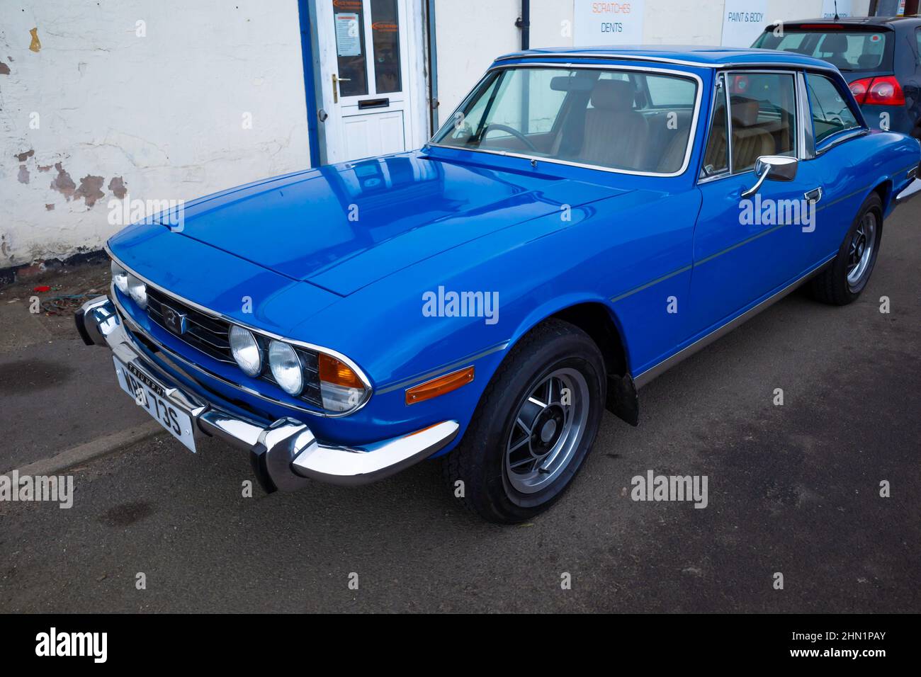 Blue Triumph Stag 1977 luxury Sports Coupe car Marske by the Sea North ...