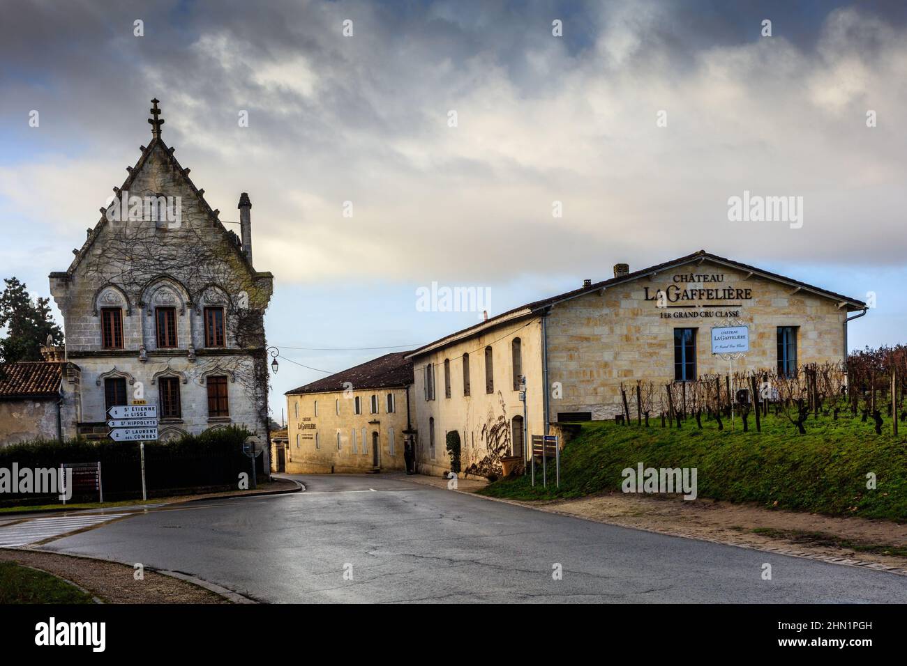 A chateau in the town of Saint Emilion in southwestern France. A region ...