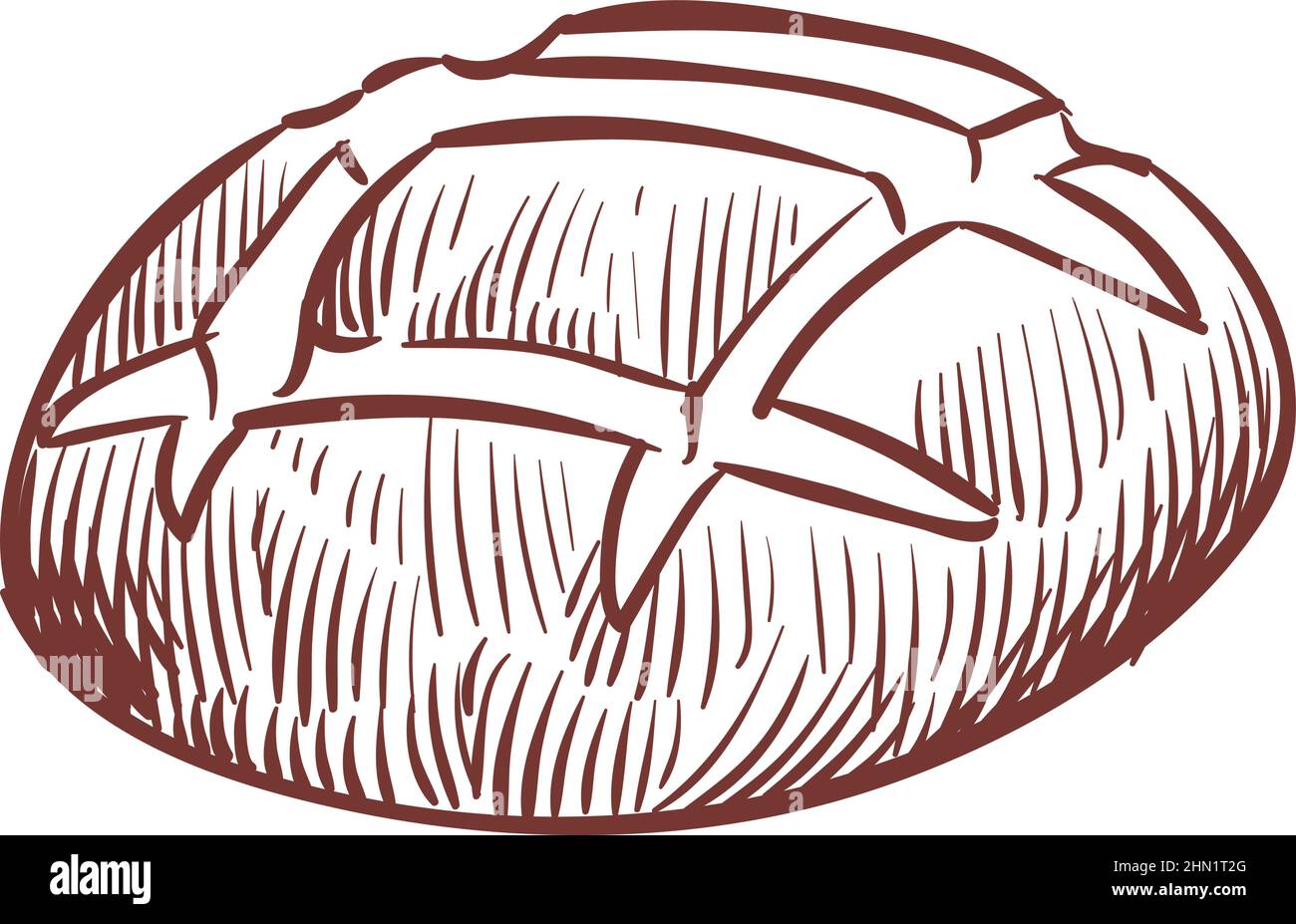 Round bread sketch. Boule engraving. Bakery symbol Stock Vector Image ...