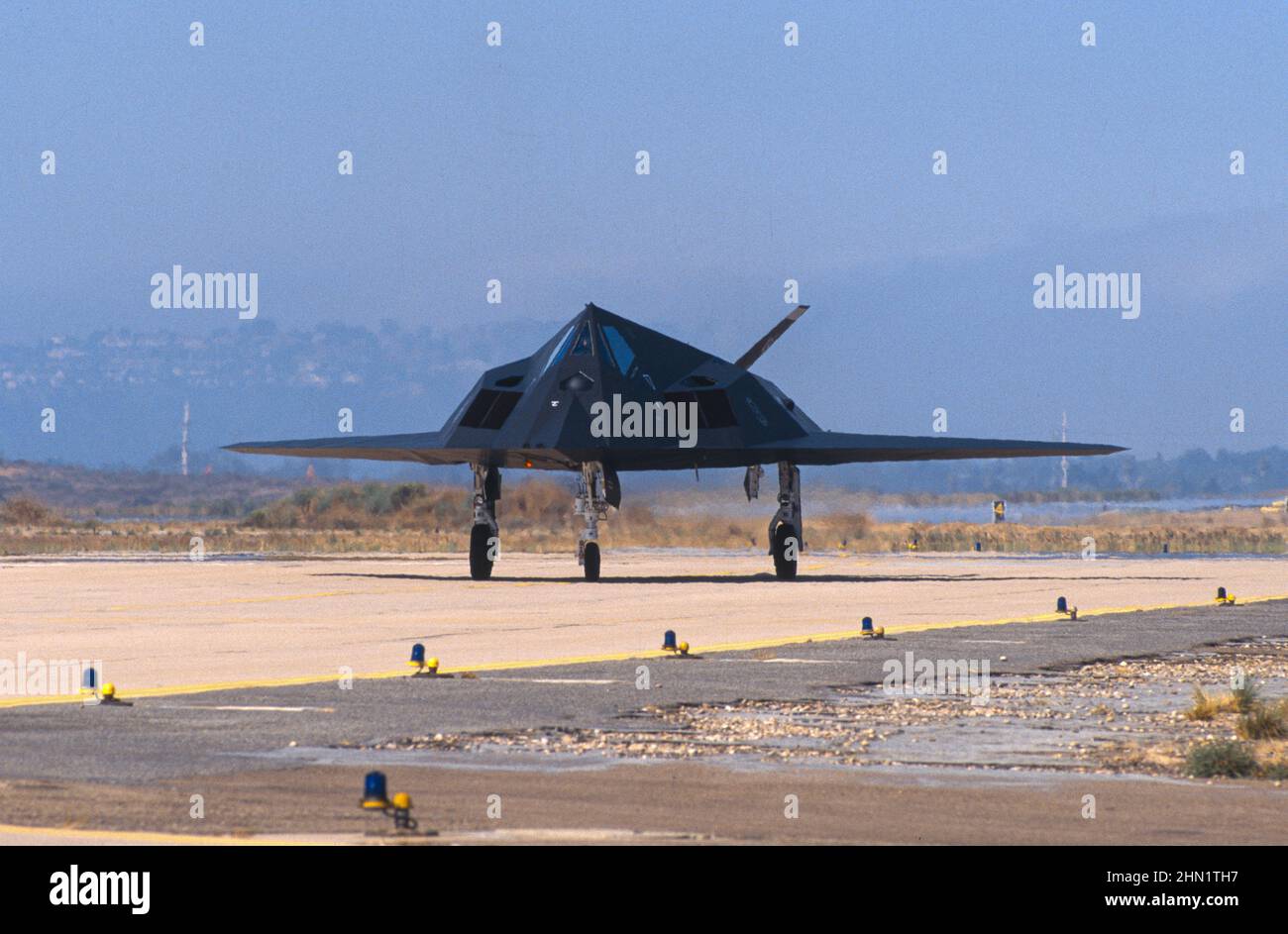 F-117A Stealth fighter taxis at MCAS Miramar, San Diego, California ...