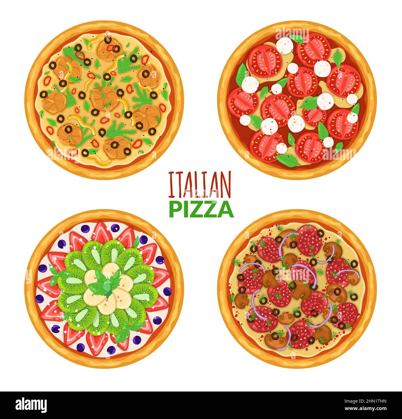 Pizza toppings different Cut Out Stock Images & Pictures - Alamy