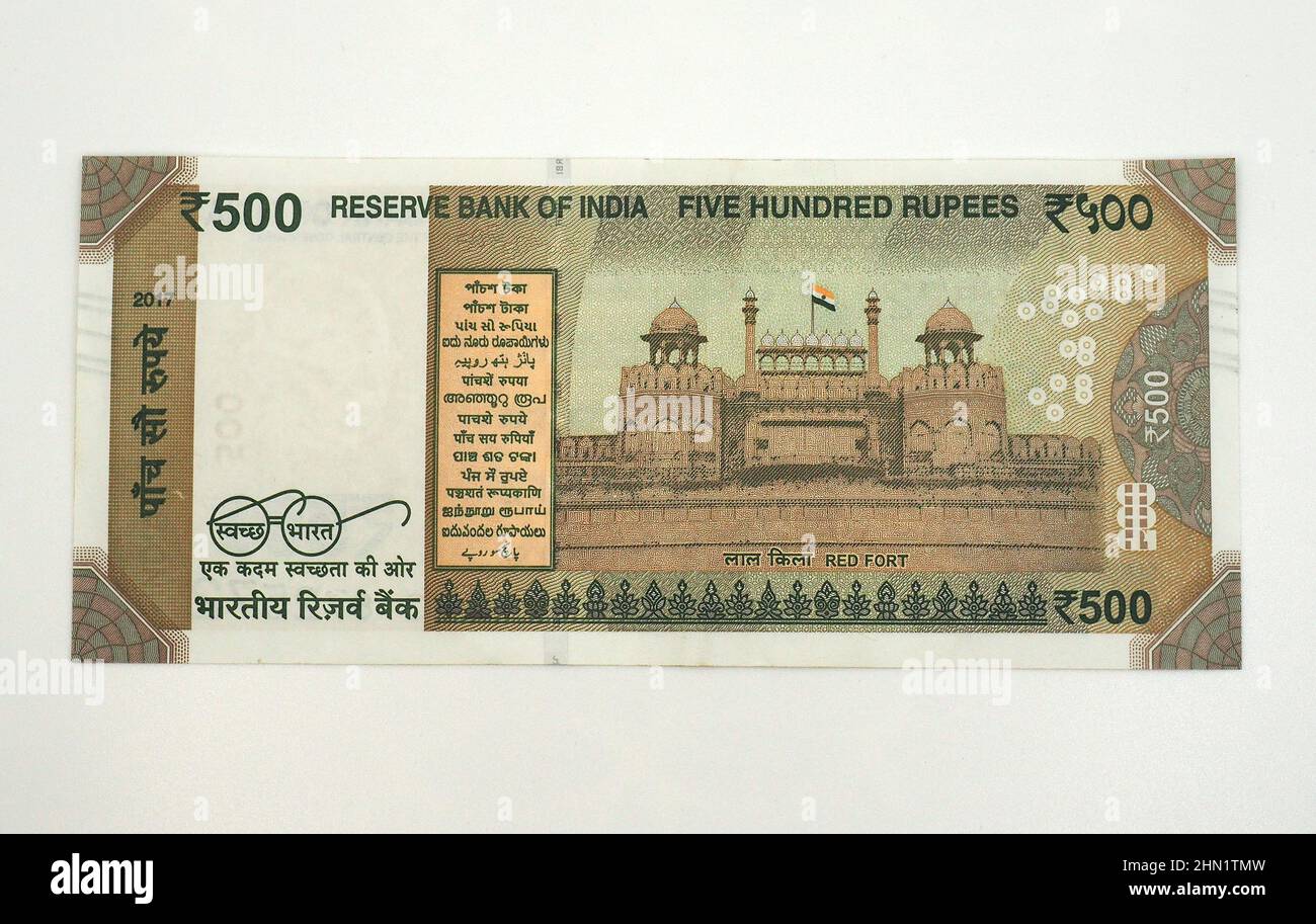 five hundred (500) rupees banknote, Indian rupee (INR), India, Asia ...