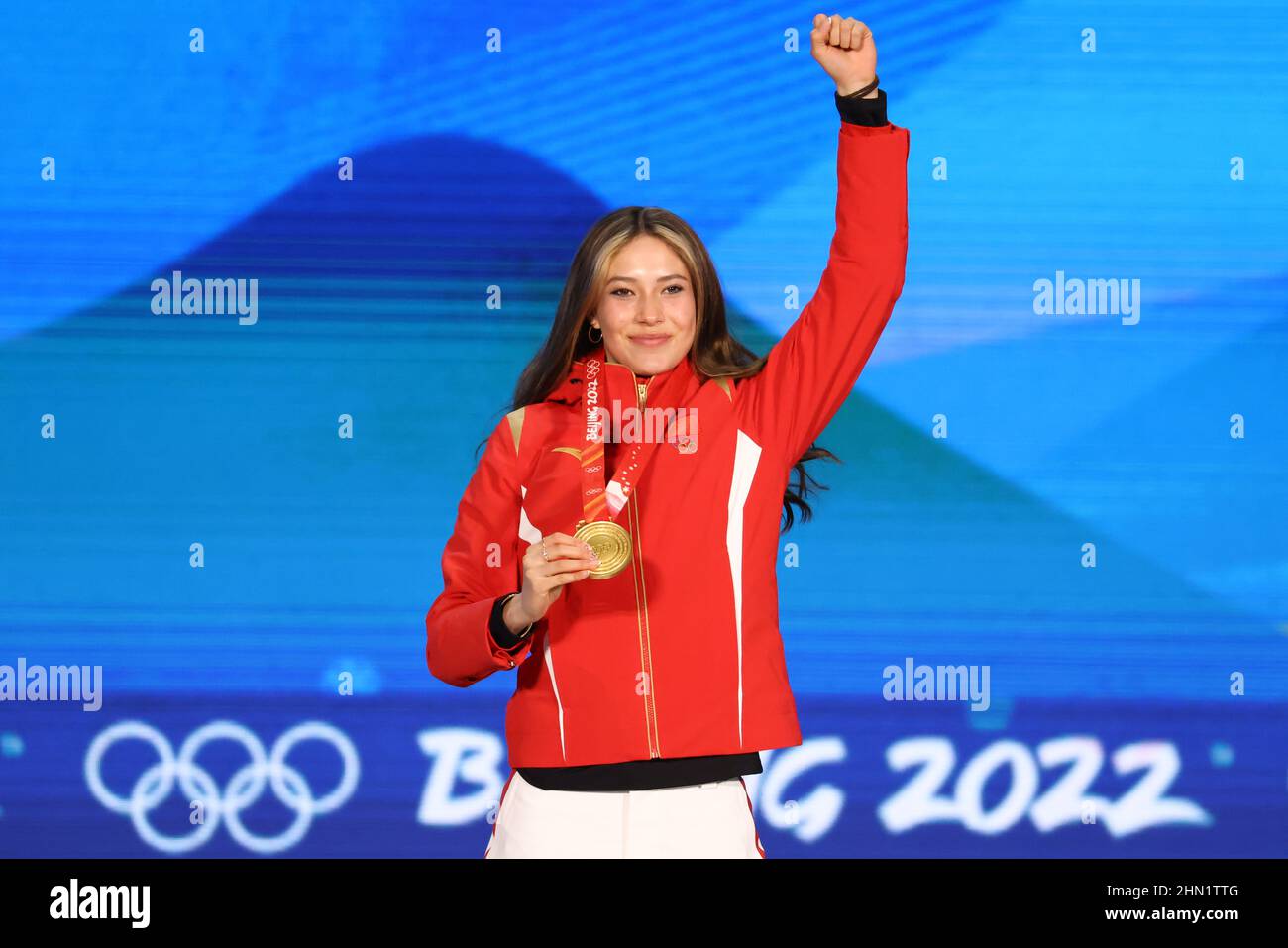 Beijing, China. 8th Feb, 2022. Ailing Eileen Gu (CHN) Freestyle Skiing : Women's Big Air Medal ...