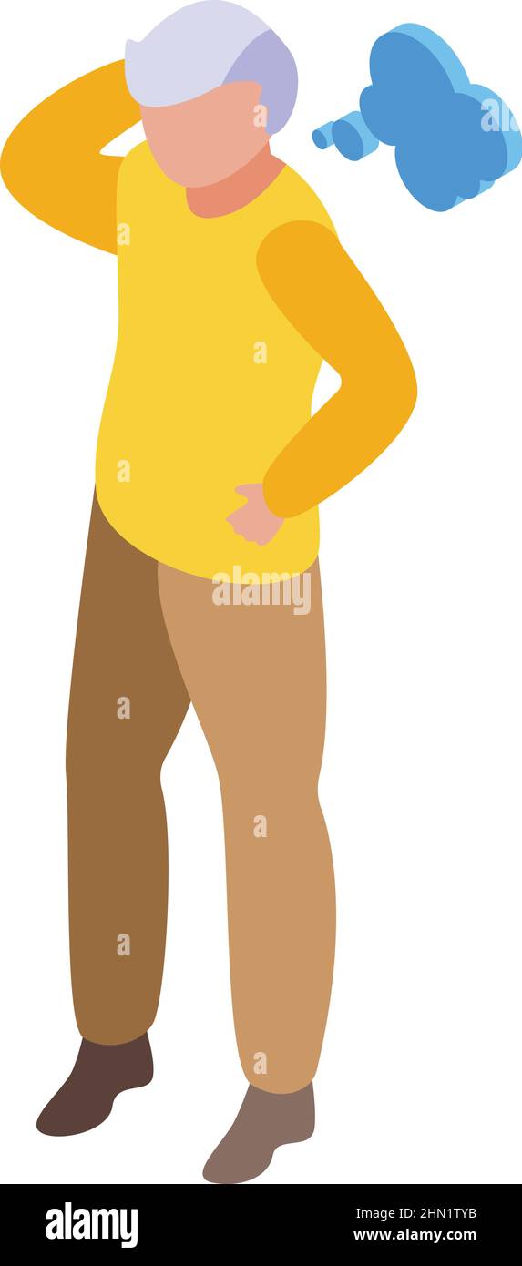 Alzheimer Memory Icon Isometric Vector Brain Dementia Positive