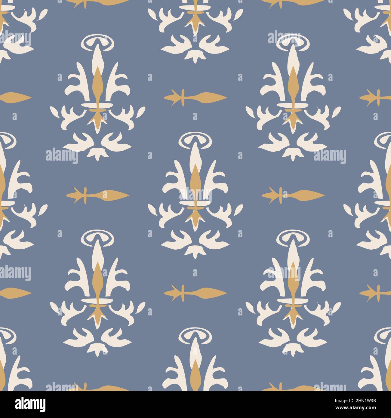 French fleur de lis royal lily seamless pattern. Farmhouse cottage ...