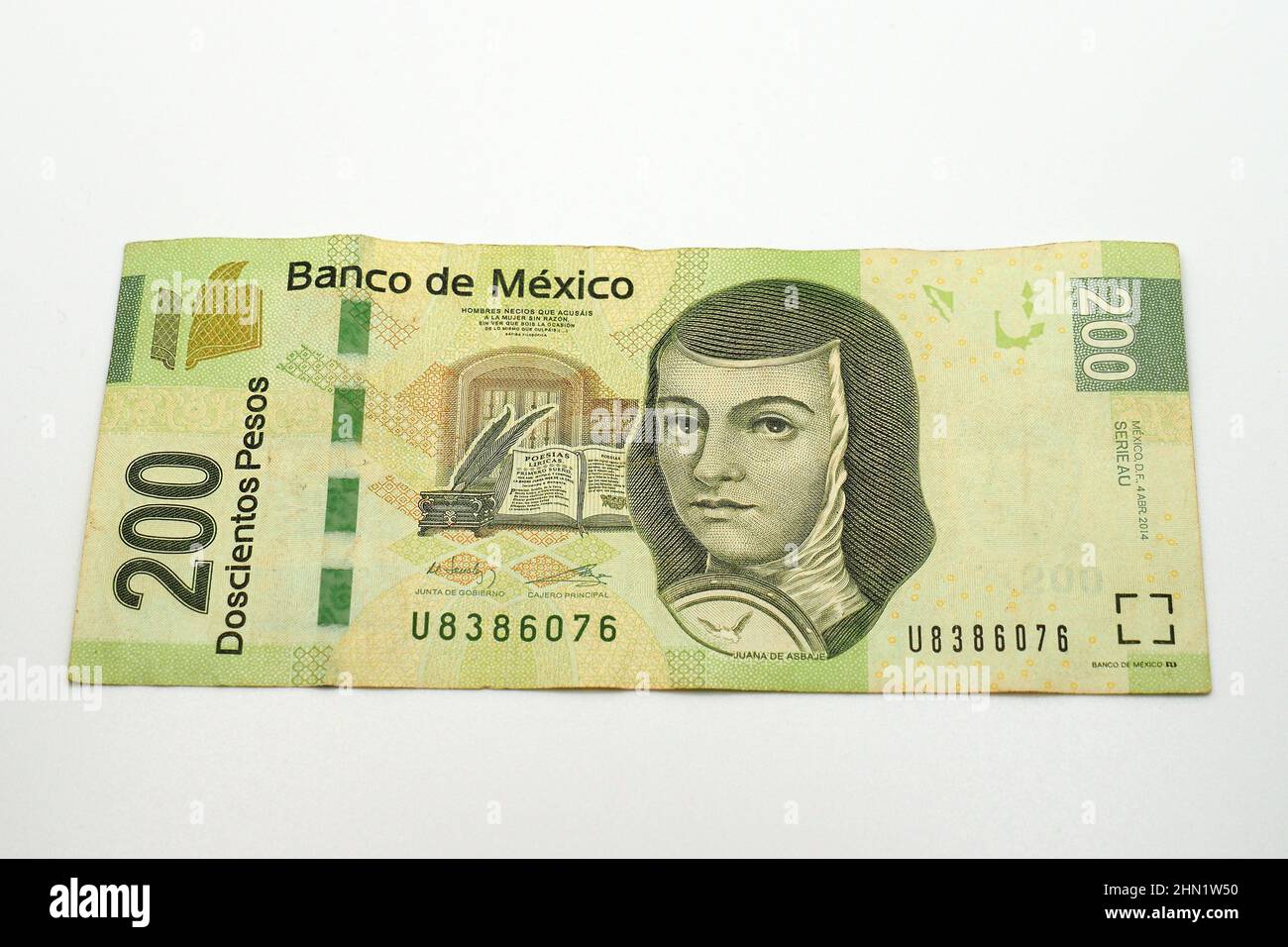 two hundred (200) peso banknote, Mexican peso $ (MXN), Mexico, North ...