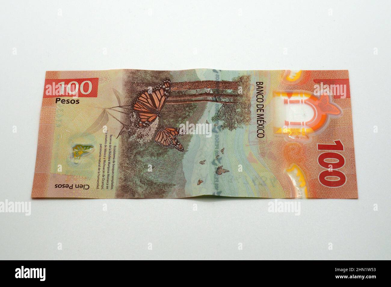 one hundred (100) peso banknote, Mexican peso $ (MXN), Mexico, North ...