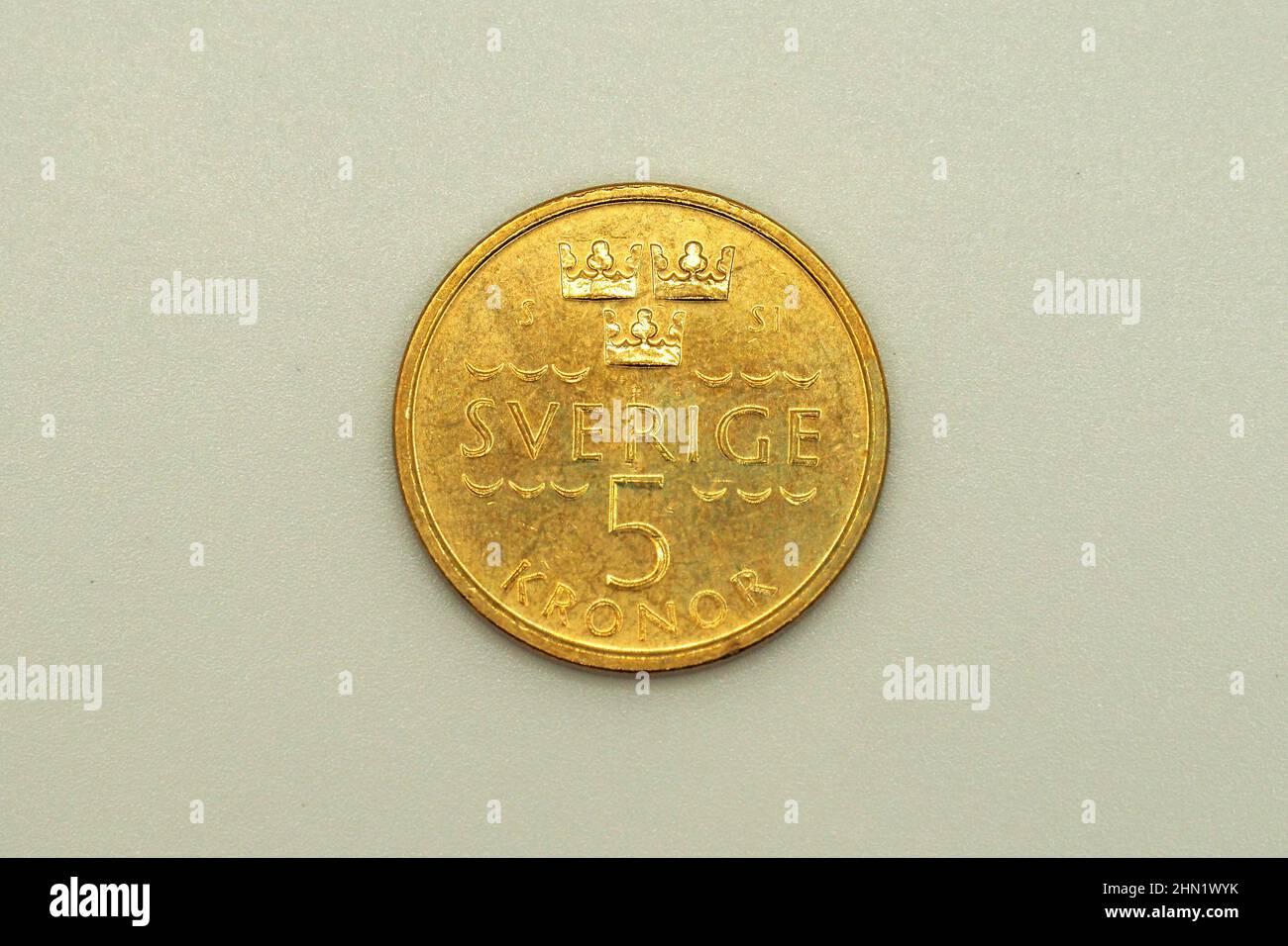 five (5) Swedish krona (SEK) coin, Schweden, Sverige, Europe Stock ...
