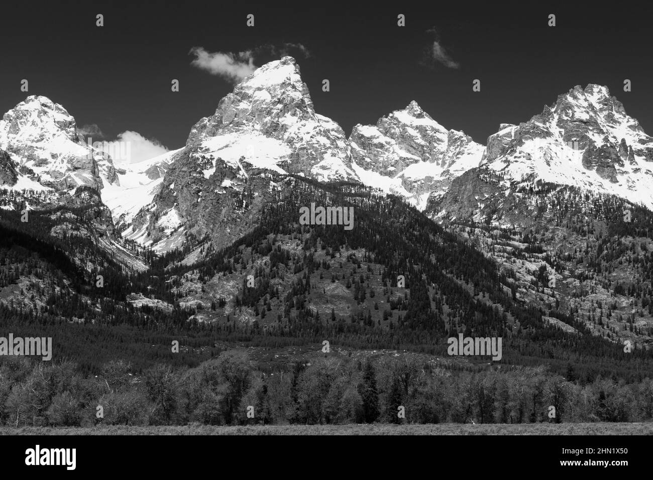 Middle Teton, Grand Teton and Mount Owen, Teewinot peaks, Grand Teton ...