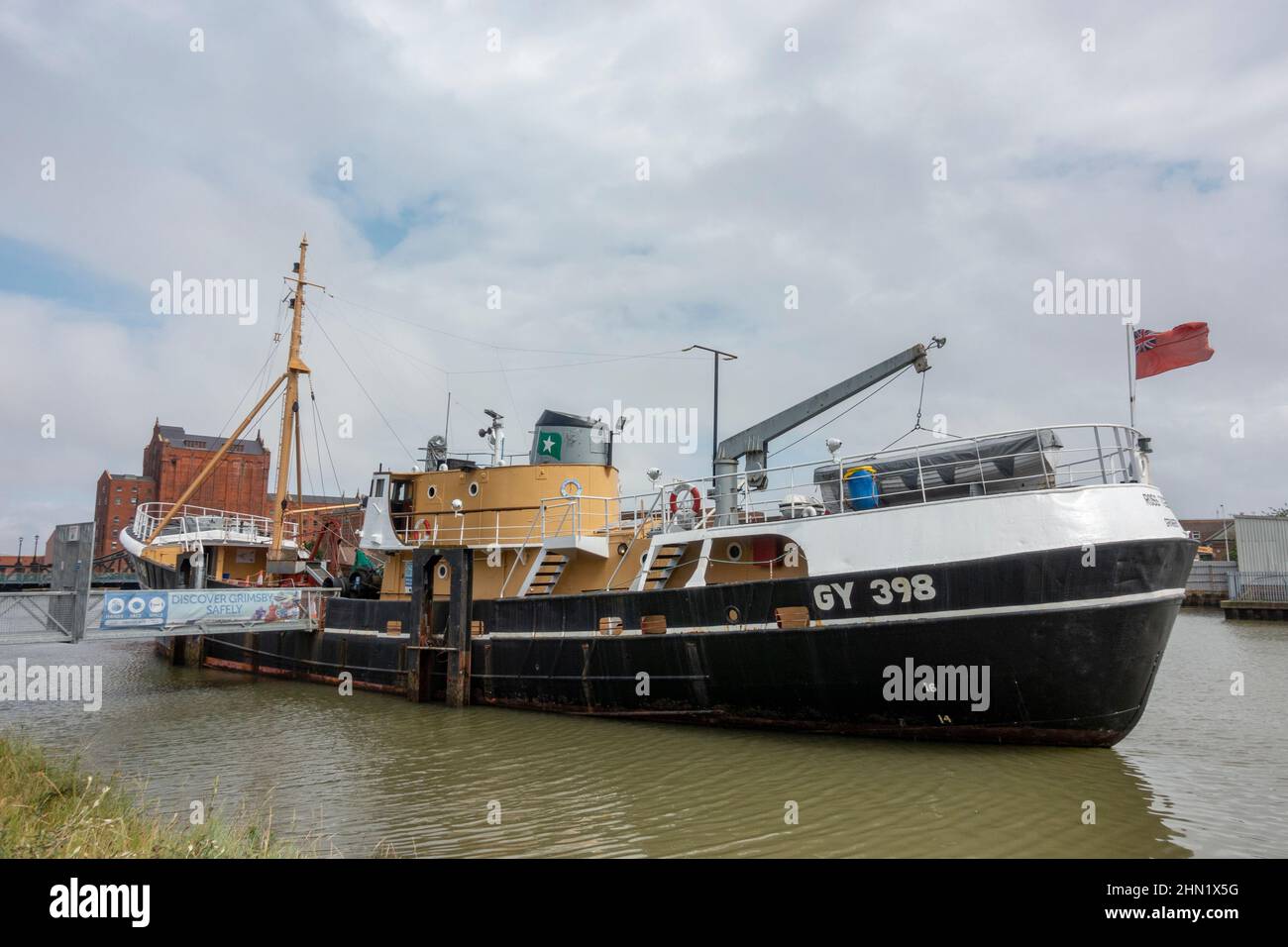 The Ross Tiger, a 1950s Grimsby trawler moored in Alexandra Dock ...