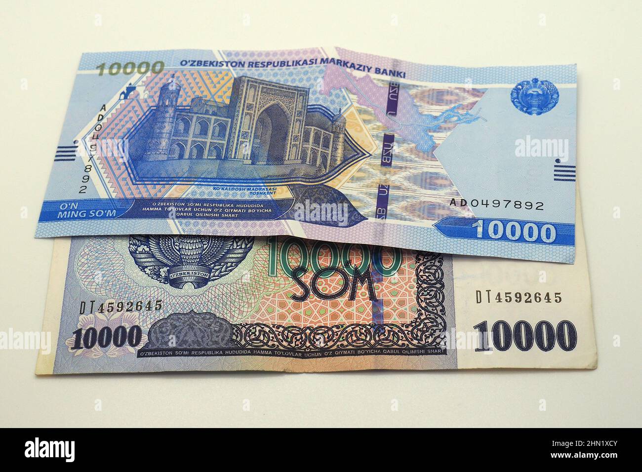 ten thousand (10 000), Uzbekistani soʻm, Uzbekistan, Central Asia Stock ...