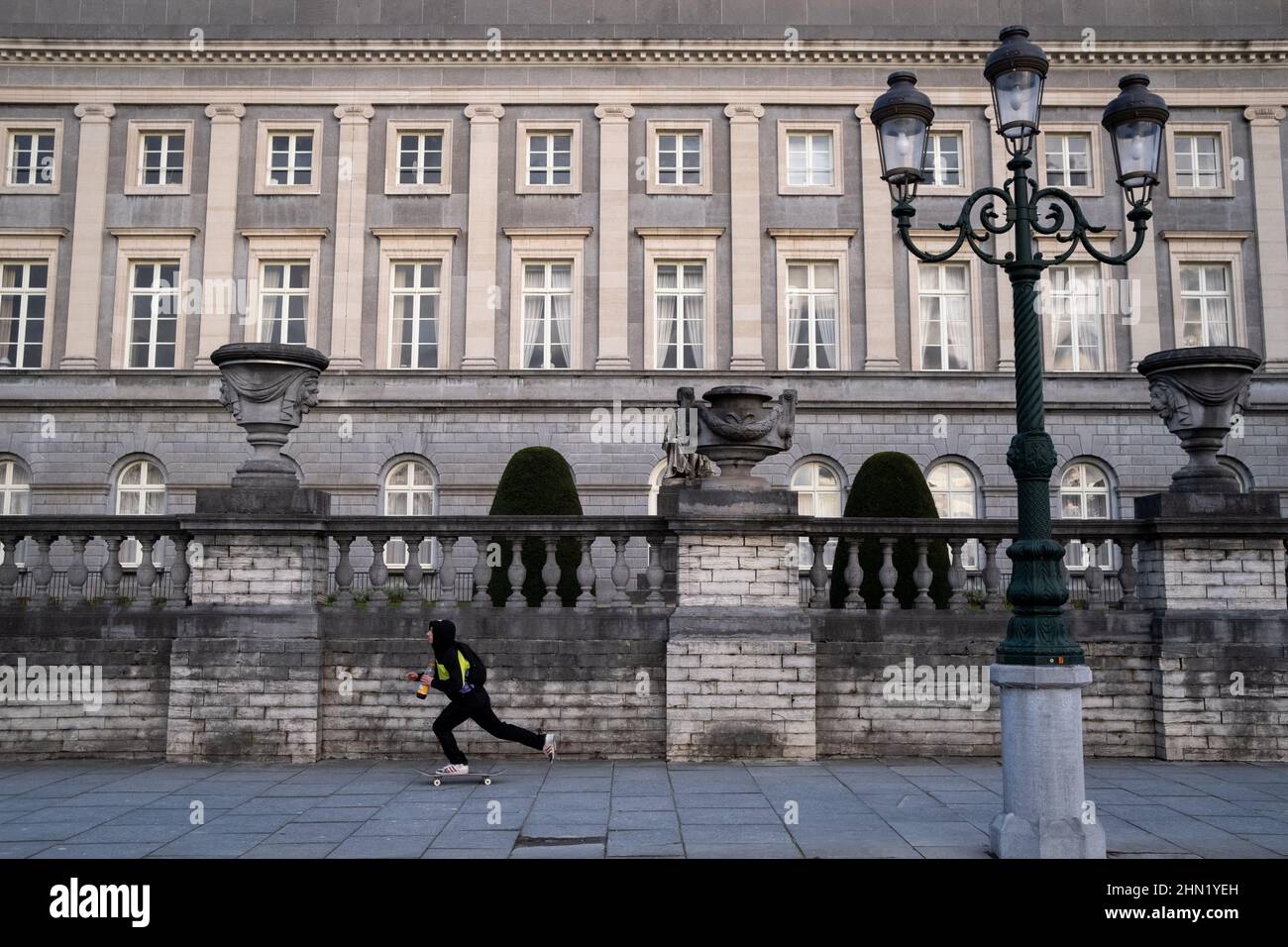 Belgium, Brussels, Winter 2021. Illustration of daily life in Brussels ...