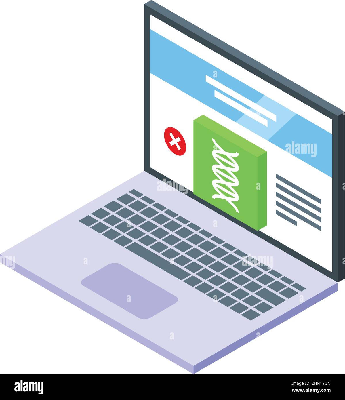 Laptop id icon isometric vector. Online write. Web scan Stock Vector ...