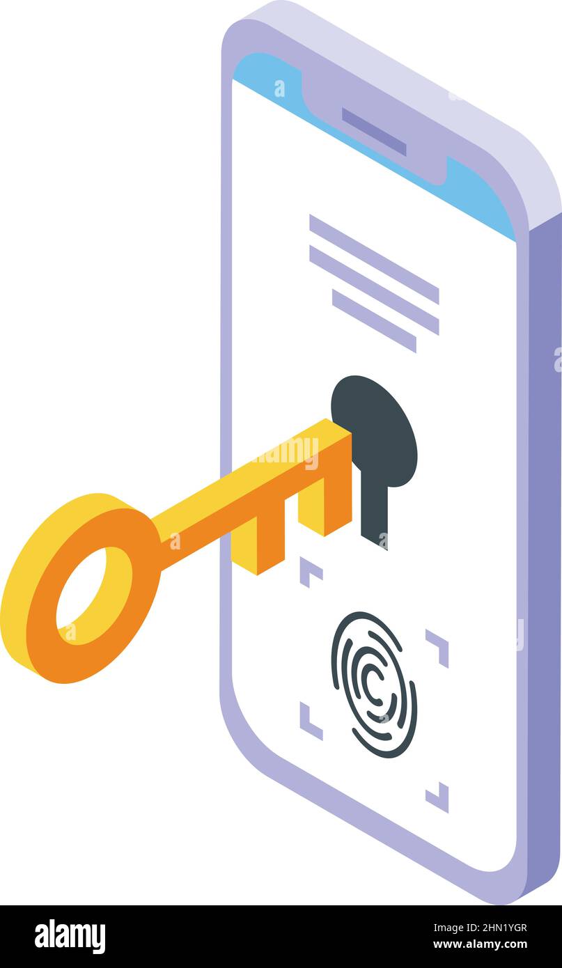 Digital fingerprint icon isometric vector. Signature contract. Id ...