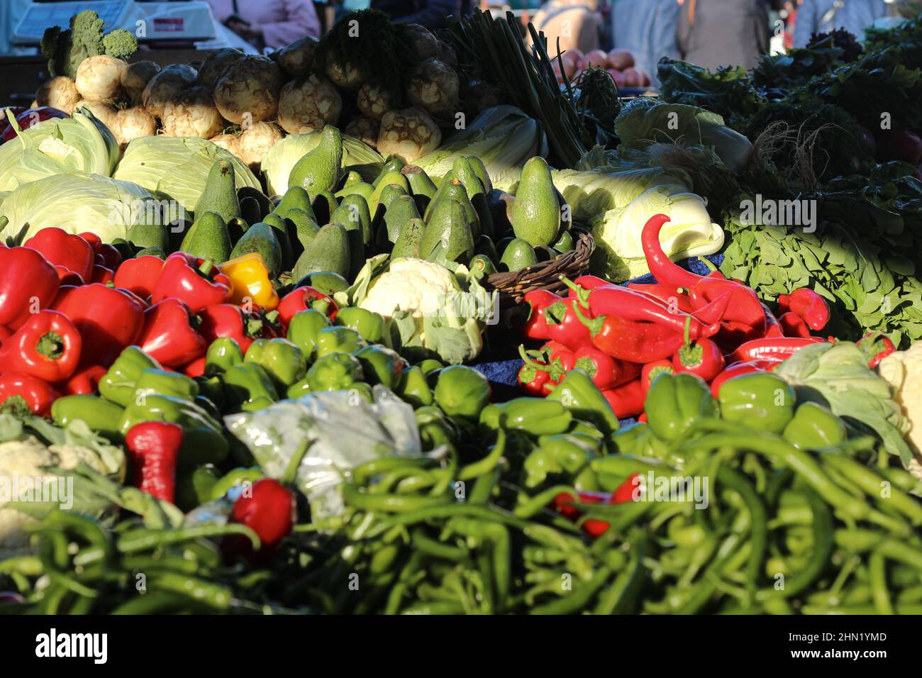 vegetable at bazaar stall, top view Stock Photo - Alamy