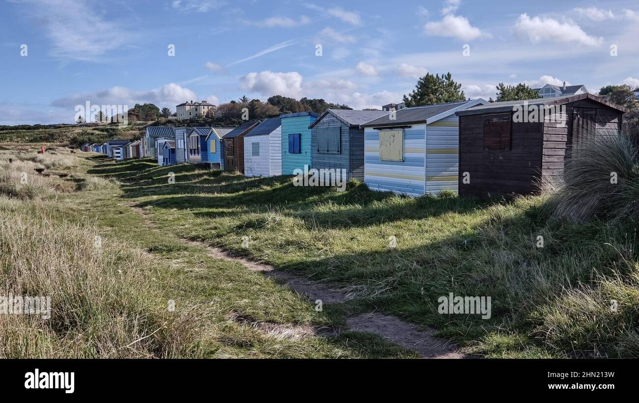 Hopeman Beach Huts Stock Photo - Alamy
